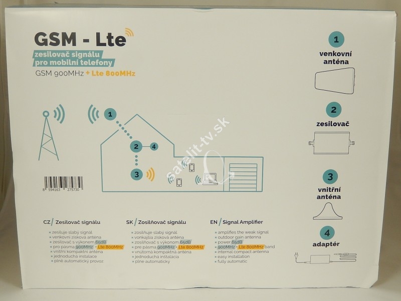 Tesla GSM + LTE zosilovač-opakovač 900/800 MHz GSM-01 LTE -SET ...